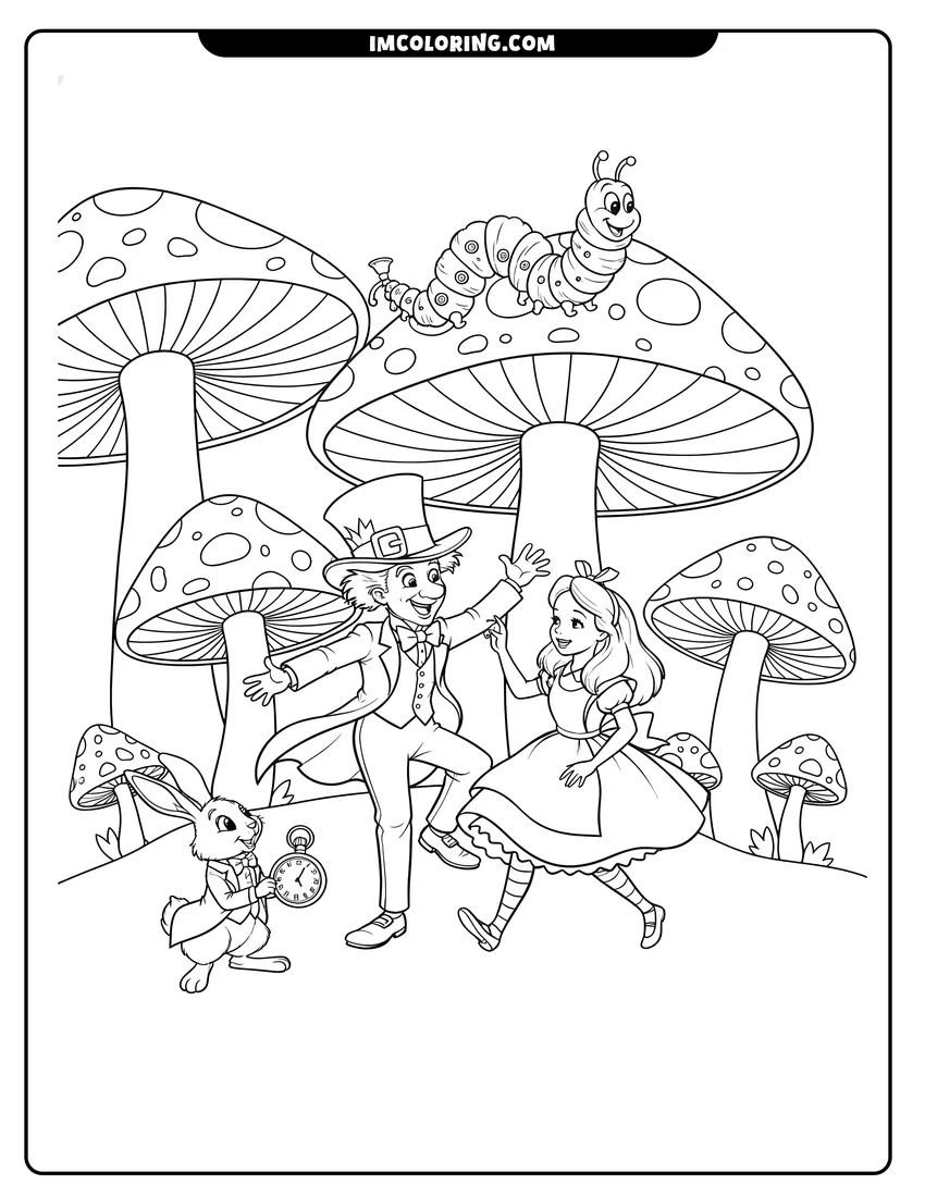 Alice In Wonderland Coloring Pages (Free Printable PDFs) | ImColoring