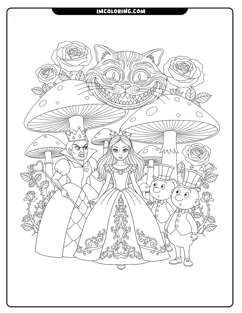 Alice In Wonderland Coloring Pages (Free Printable PDFs) | ImColoring