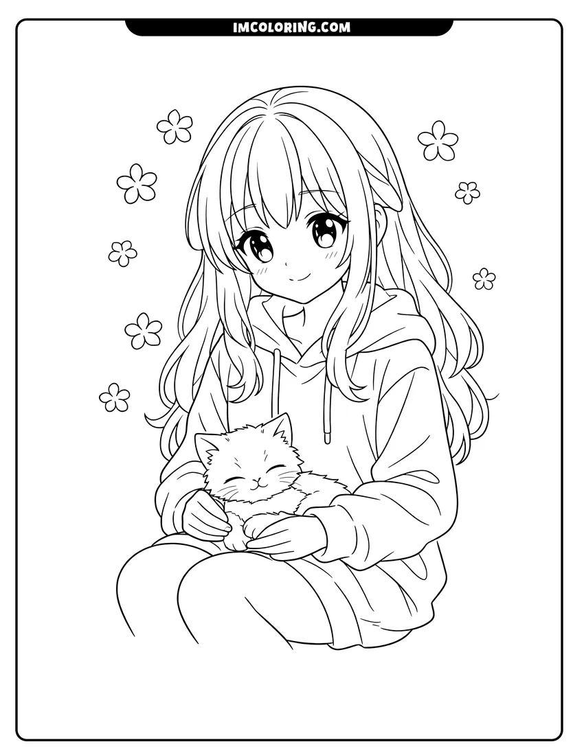 Anime Girl Coloring Pages (Free Printable PDFs) | ImColoring