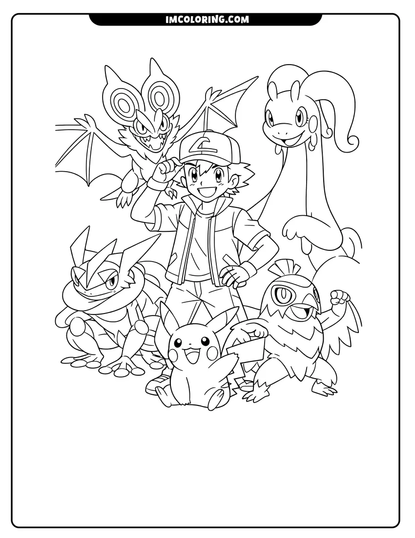 Ash Ketchum Coloring Pages (Free Printable PDFs) | ImColoring