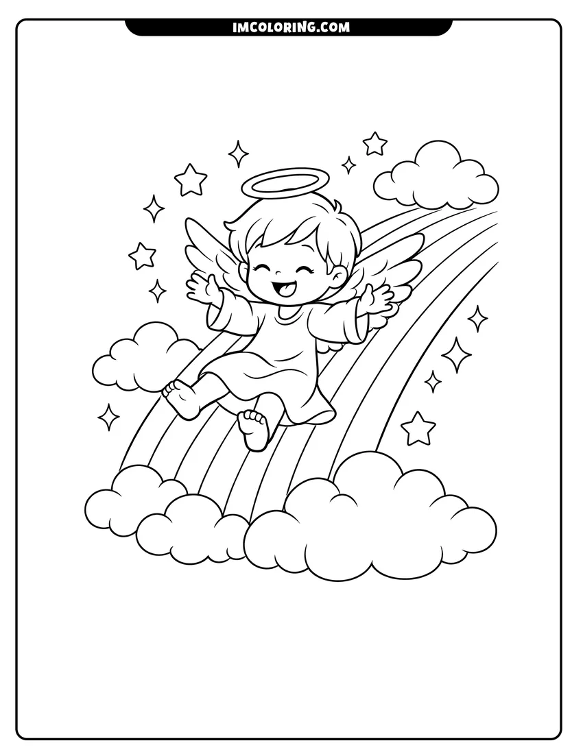 Angel Coloring Pages (Free Printable PDFs) | ImColoring
