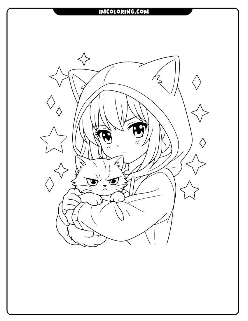 Anime Girl Coloring Pages (Free Printable PDFs) | ImColoring
