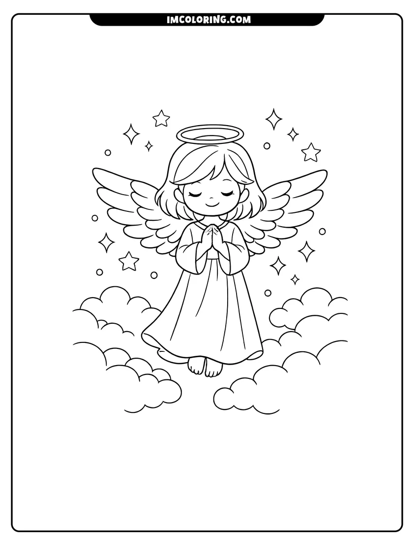 Angel Coloring Pages (Free Printable PDFs) | ImColoring