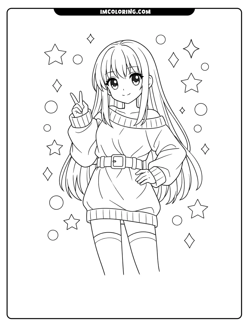 Anime Girl Coloring Pages (Free Printable PDFs) | ImColoring