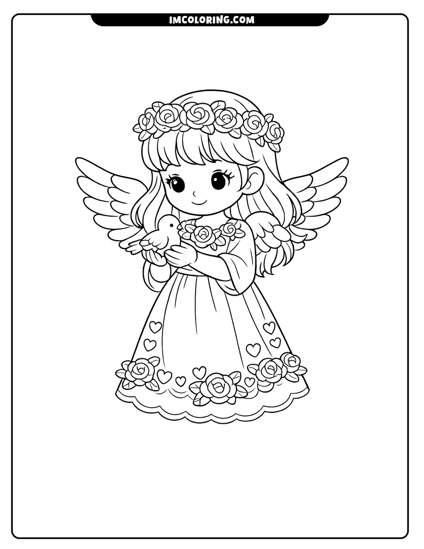 Angel Coloring Pages (Free Printable PDFs) | ImColoring
