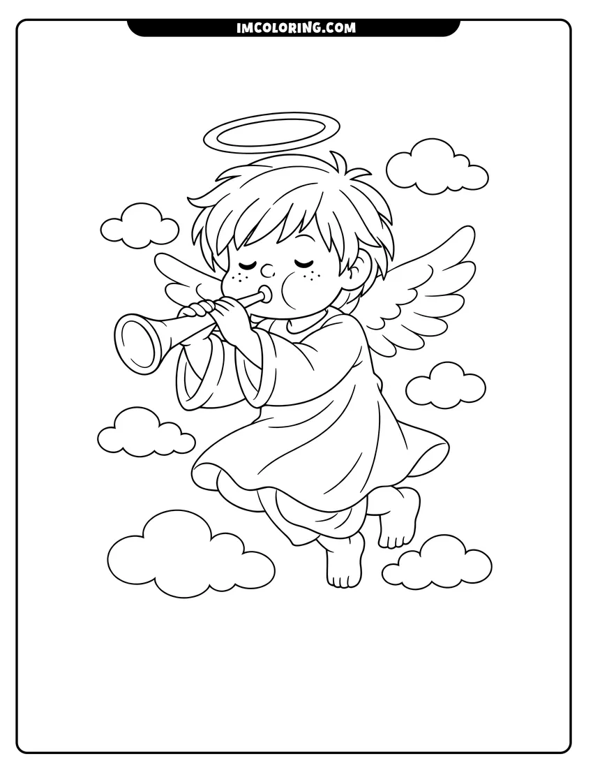 Angel Coloring Pages (Free Printable PDFs) | ImColoring